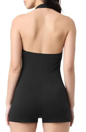 FLORENCE BY MILLS Halter Terry Romper - Black