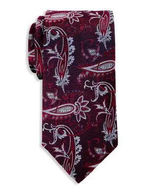 OAK HILL PREMIUM BY DXL Oak Hill Premium Paisley Neck Tie - Burgundy