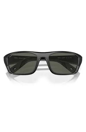 COSTA DEL MAR 57mm Polarized Rectangular Sunglasses - Matte Black/ Gray 580g