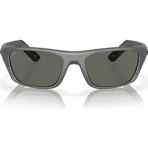 COSTA DEL MAR Costa Del Mar 57mm Polarized Rectangular Sunglasses Matte Gray/ Gray 580g