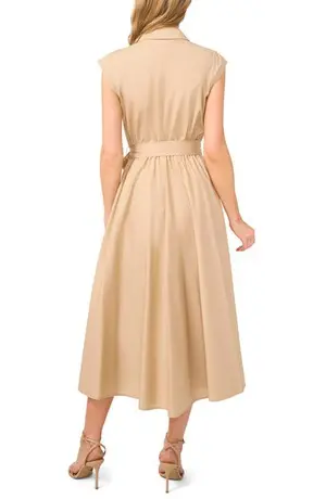 CECE DUPRAZ Short Sleeve Cotton Midi Shirtdress