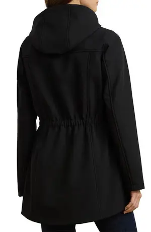 Ralph Lauren Hooded Soft-shell Jacket With Interior Quilted Bib - Black