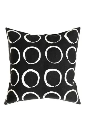 MBARE Sadza Circles Pillow Coverebony 18' - Black