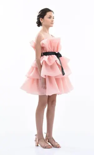 TULLEEN Noella Ruffle Dress - Pink