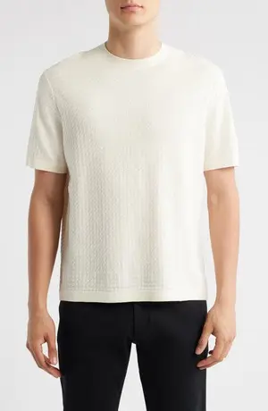 Theory Damian Tactile Crewneck T-shirt Eggshell