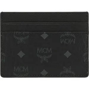 Mcm Aren Card Case In Visetos - Black