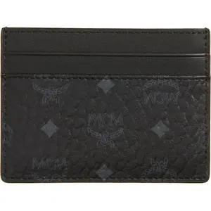 Mcm Aren Card Case In Visetos - Black