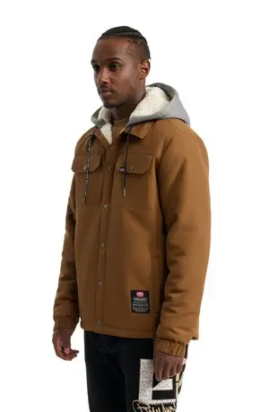 ECKO UNLTD. Faux Shearling Lined Jacket - Sepia