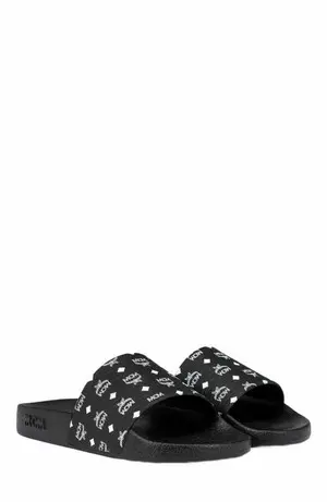Mcm Monogram Print Rubber Slides