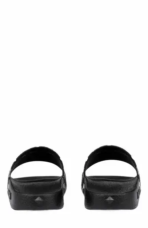 Mcm Monogram Print Rubber Slides
