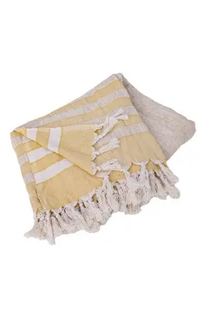 LOOM.IST Hand Loomed Linen Terry Bath Towel - Mustard