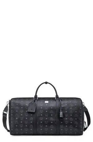 Mcm Ottomar Weekender Bag In Visetos - Black