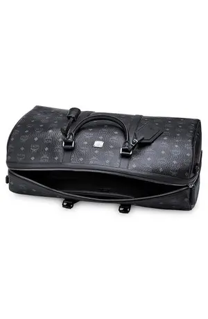 Mcm Ottomar Weekender Bag In Visetos - Black