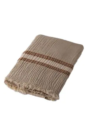 LOOM.IST Hand Loomed Muslin Linen Beach Towel - Brown
