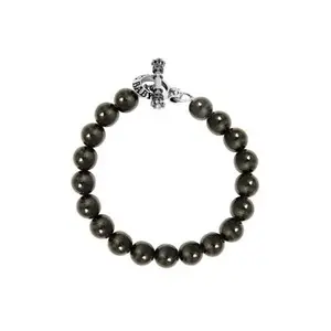 KING BABY STUDIO Tiger Eye Beaded Bracelet - Silver