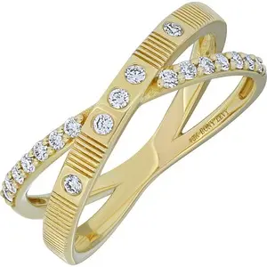 Bony Levy Cleo Diamond Crossover Ring - 18k Yellow Gold