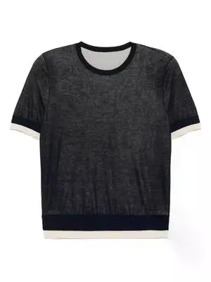 LESS Spliced Short Sleeved Knitted T-shirt