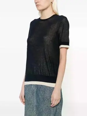 LESS Spliced Short Sleeved Knitted T-shirt