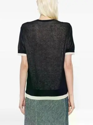 LESS Spliced Short Sleeved Knitted T-shirt