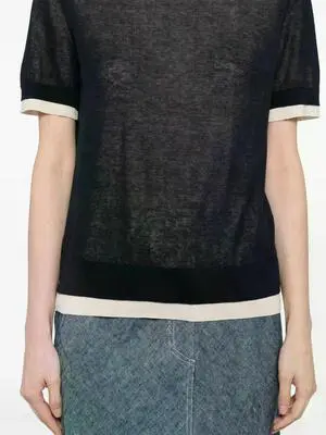 LESS Spliced Short Sleeved Knitted T-shirt