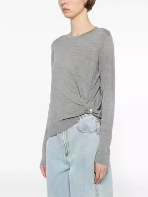 LESS Draped Knitted Top - Grey