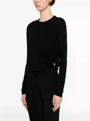 LESS Knitted Draped Top - Black