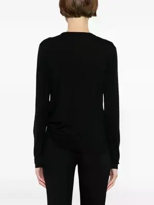 LESS Knitted Draped Top - Black