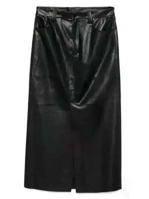 LESS Long Leather Skirt