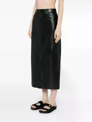 LESS Long Leather Skirt