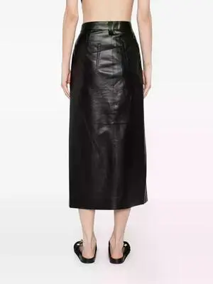 LESS Long Leather Skirt