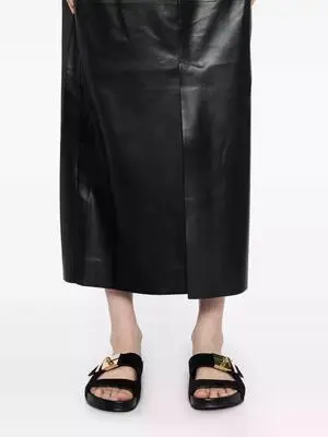 LESS Long Leather Skirt