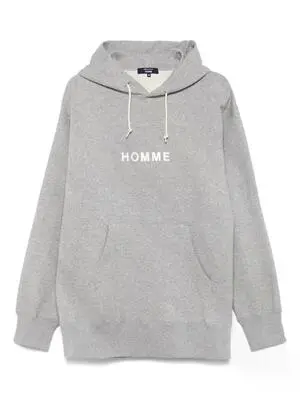 Comme Des Garçons Logo-print Hoodie - Grey