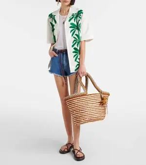ALEMAIS Dee Dee Large Raffia Tote Bag