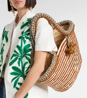 ALEMAIS Dee Dee Large Raffia Tote Bag