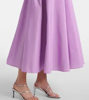 PATOU Gathered Faille Midi Dress - Pink