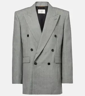 Saint Laurent Double-breasted Wool Twill Blazer