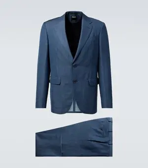 Zegna Wool And Linen Suit - Blue