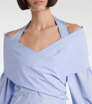 Patou Draped Cotton Poplin Blouse