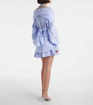 PATOU Draped Cotton Poplin Blouse - Blue