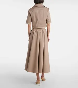 PATOU Cropped Cotton Gabardine Jacket - Beige