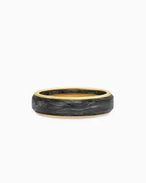 David Yurman Streamline® 18k Yellow Gold And Band Ring - Forged Carbon