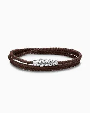 David Yurman Chevron Triple Wrap Bracelet - Brown Leather