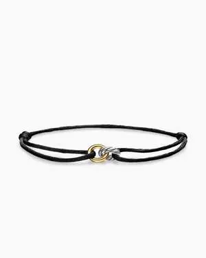 David Yurman Sculpted Cable Linked Cord Bracelet - Black