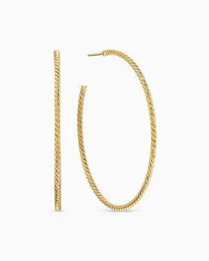 David Yurman Cablespira® Hoop Earrings - All 18k Yellow Gold