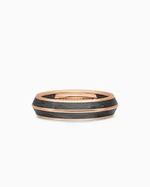 David Yurman Knife Edge Band Ring In 18k Rose Gold And - Forged Carbon