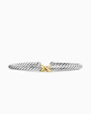 David Yurman Cable Flex X Station Bracelet - Sterling Silver/14k Yellow Gold