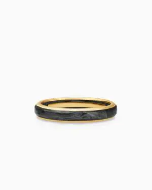 David Yurman Streamline Band Ring In 18k Yellow Gold And - Forged Carbon