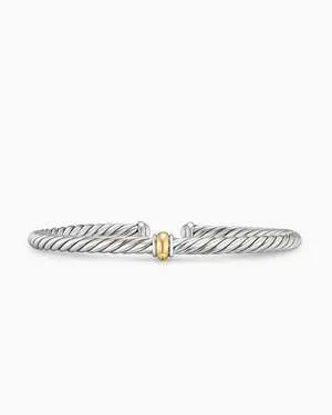 David Yurman Cable Flex Station Bracelet - Sterling Silver/14k Yellow Gold
