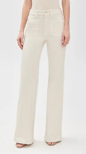 NILI LOTAN Florence Wide Leg Trousers - Stone