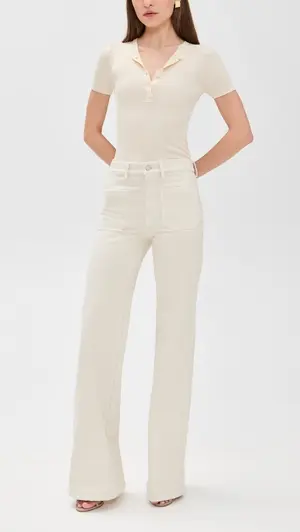 NILI LOTAN Florence Wide Leg Trousers - Stone